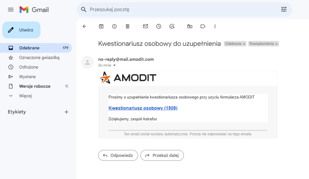 Tymczasowy dostęp ograniczony dla osób spoza organizacji | AMODIT